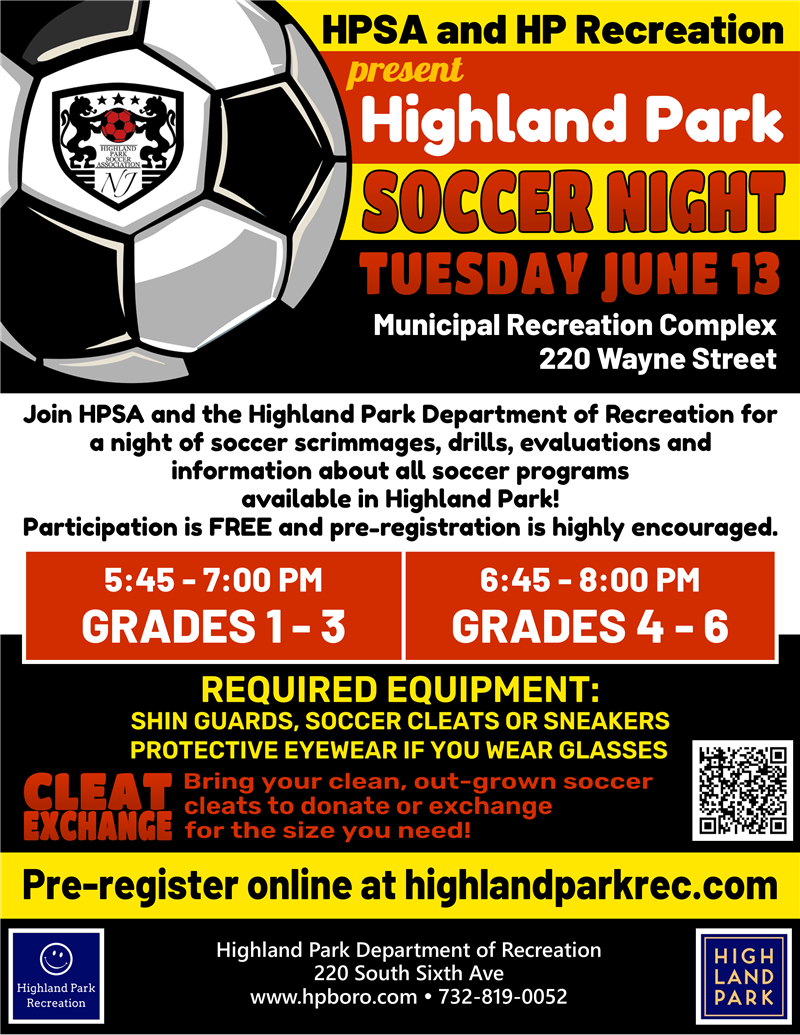 Highland Park Recreation: HP Soccer Night (Grades 1-6)