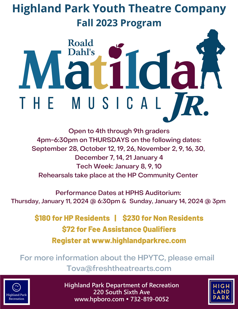 Highland Park Recreation: HPYTC - Matilda Jr. (Grades 4-9)